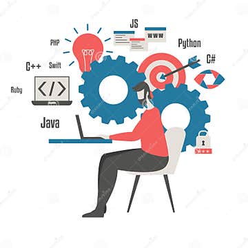 Coding and Programming Concept Stock Vector - Illustration of ...