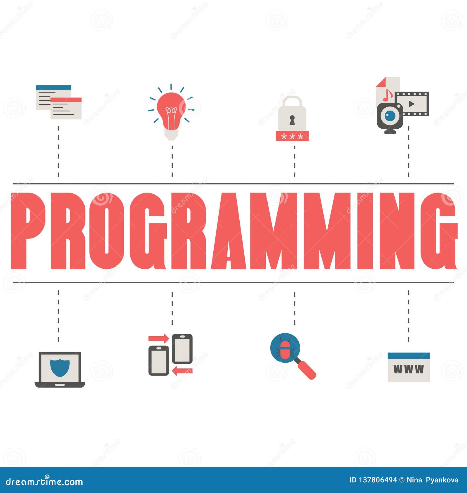 Coding and Programming Concept Stock Vector - Illustration of code ...