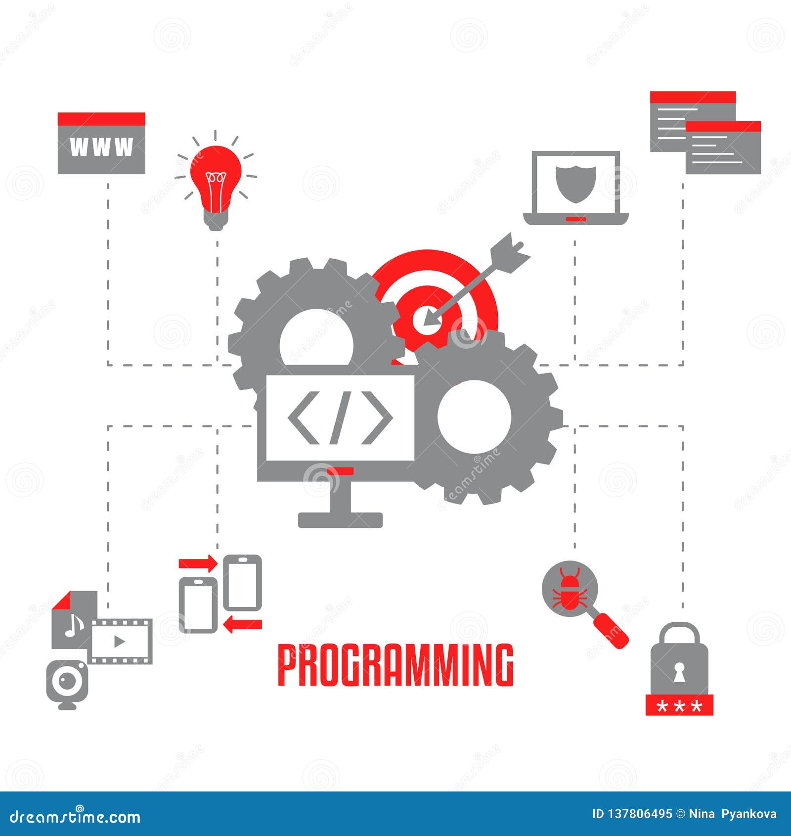 Coding and Programming Concept Stock Vector - Illustration of online ...