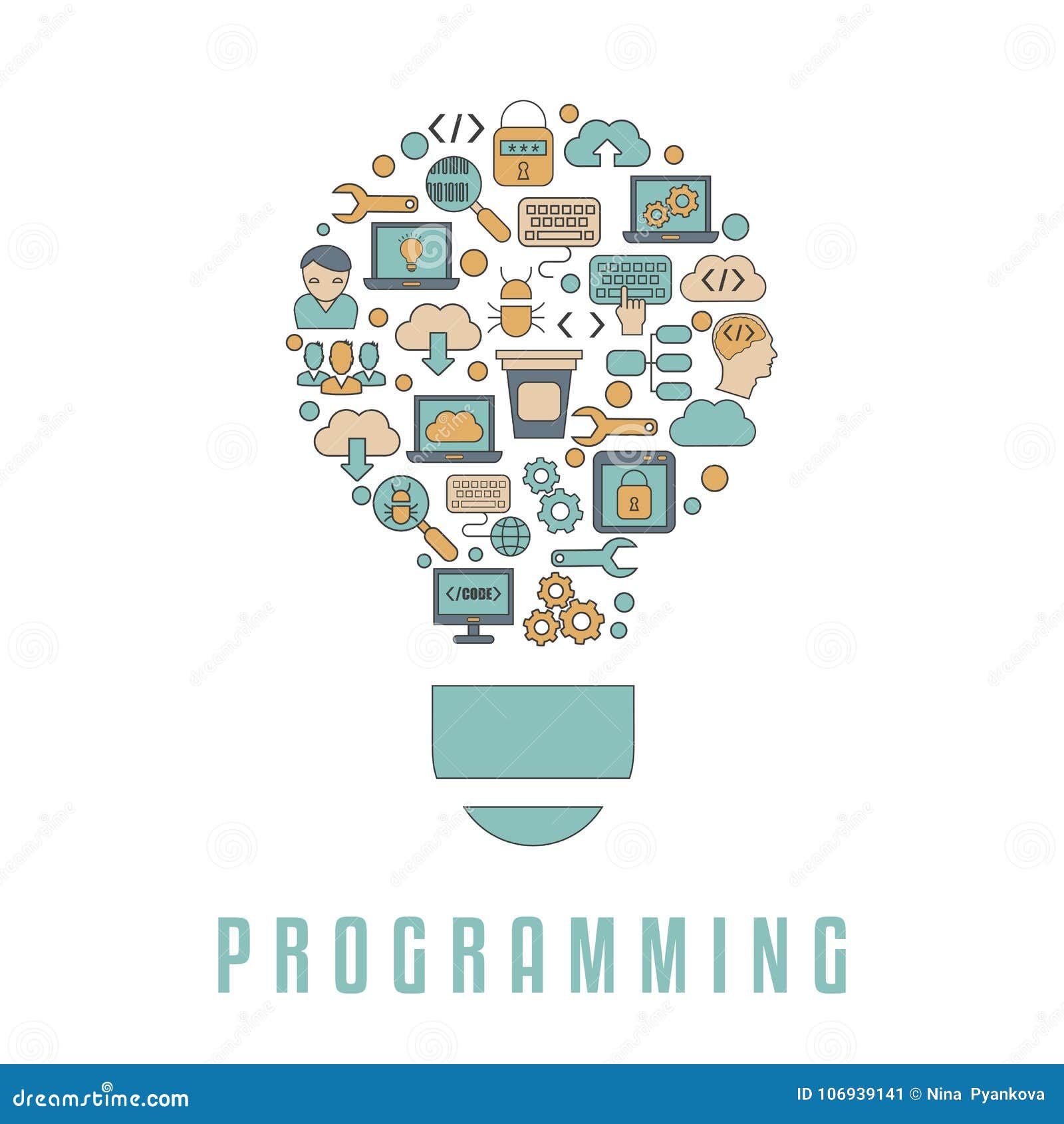 Coding and Programming Concept Stock Vector - Illustration of ...