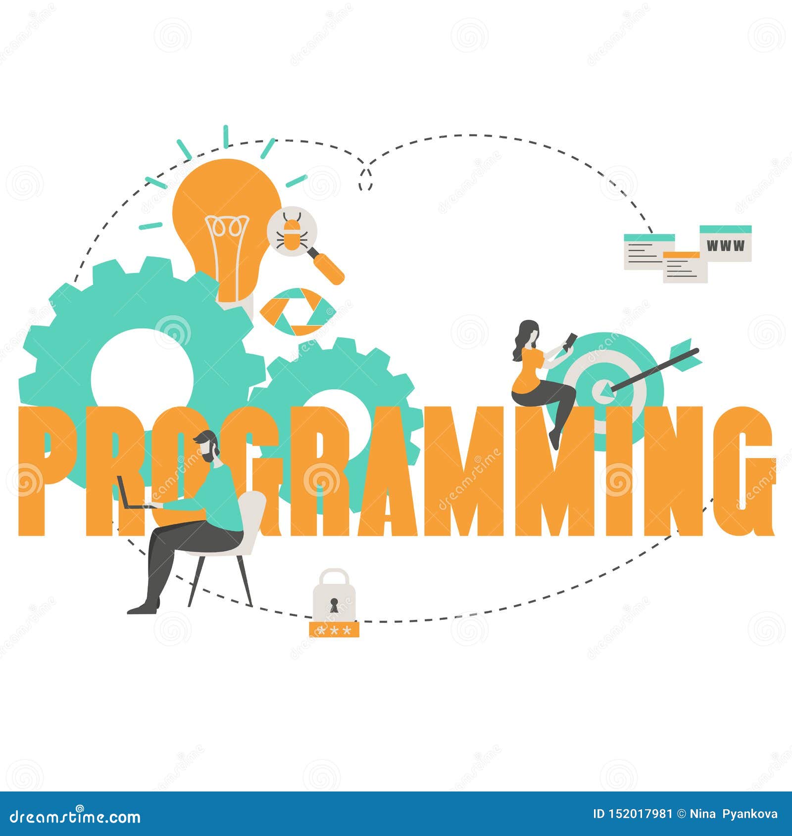 Coding and Programming Concept Stock Vector - Illustration of ...