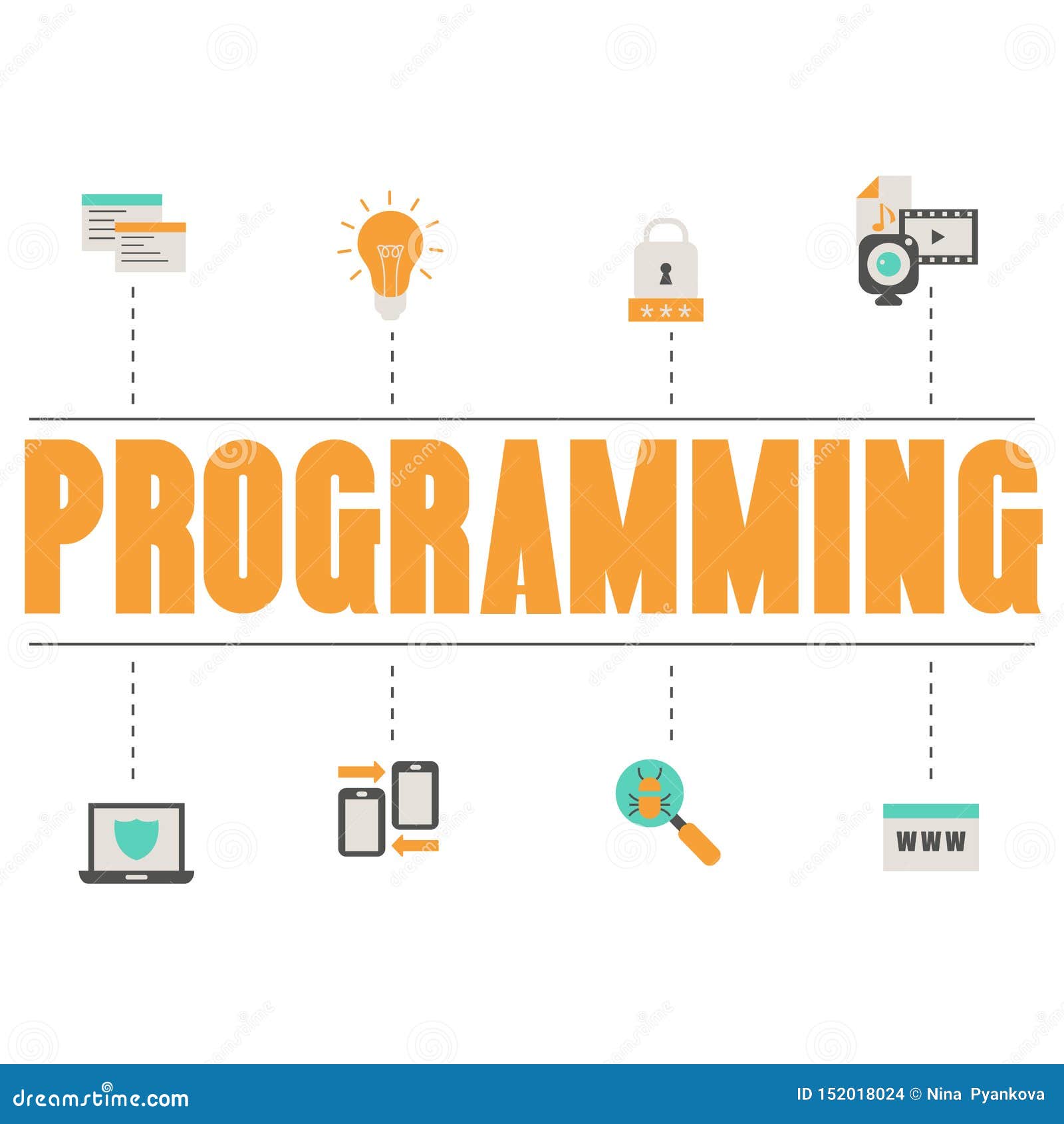 Coding and Programming Concept Stock Vector - Illustration of computer ...