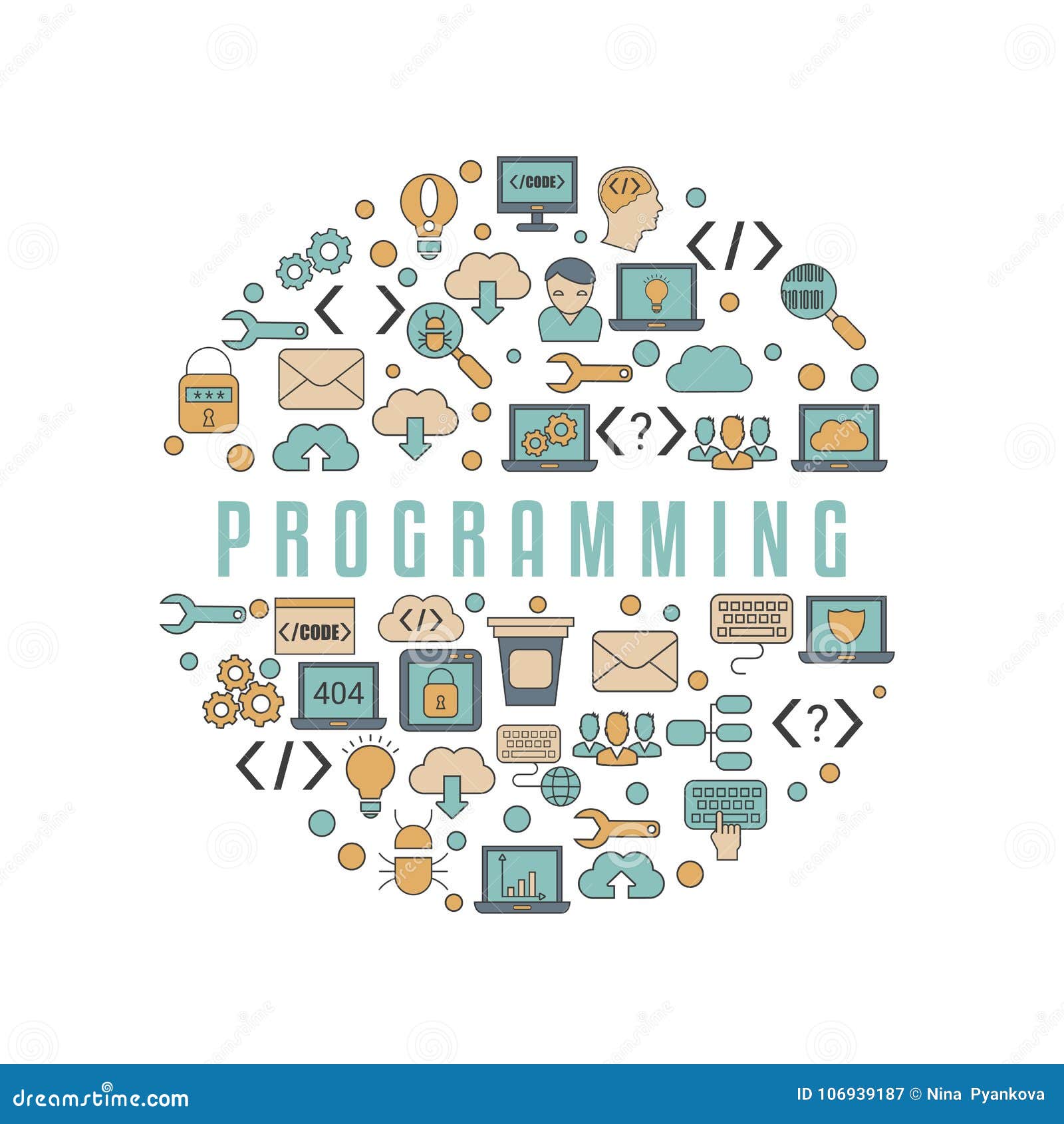Coding and Programming Concept Stock Vector - Illustration of ...