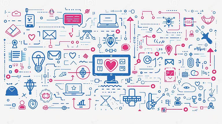 Coding and Programming Icons. Software Development Algorithm Scheme Stock Photo - Image of chip ...