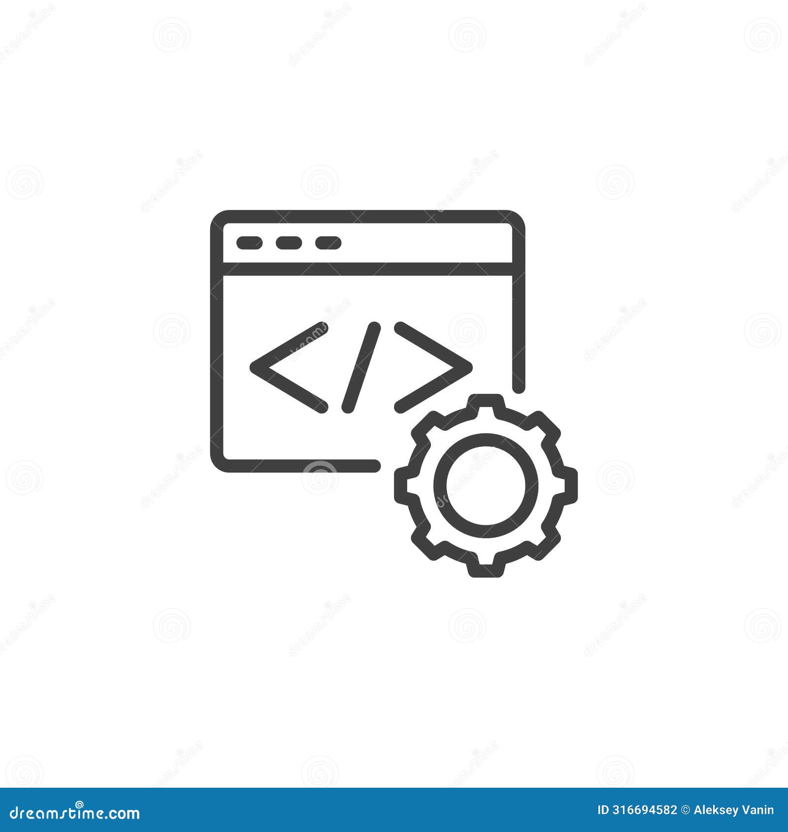 Coding or Programming Line Icon Stock Vector - Illustration of ...