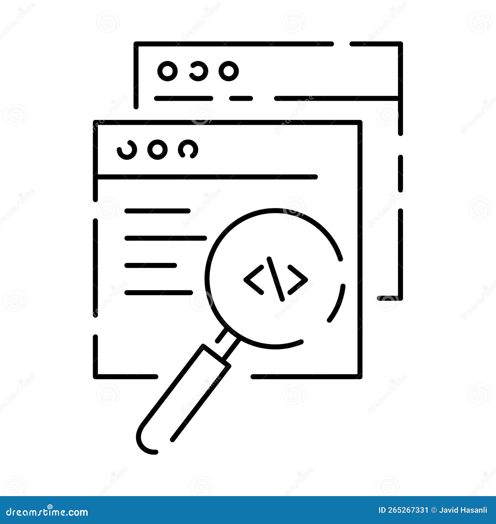 Coding and Programming Line Icon. Dev Thin Line Icon for Development ...