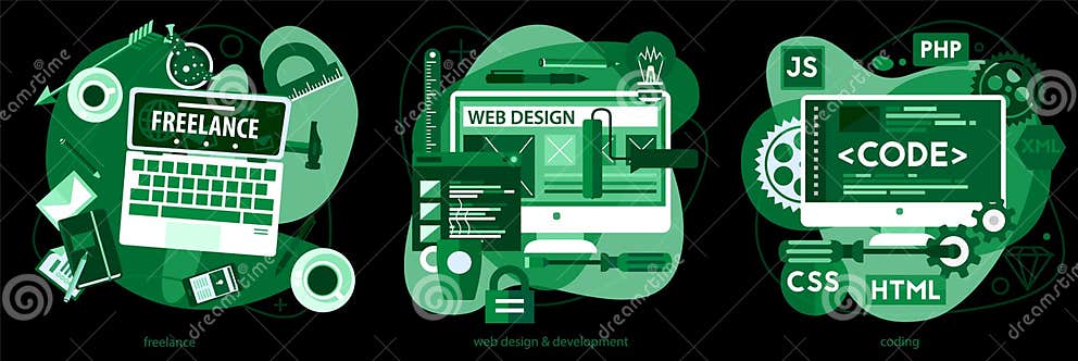 Coding, Programming, Scripting and Development Concept Banners Stock ... Coding, Programming, Scripting and Development Concept Banners Stock ...