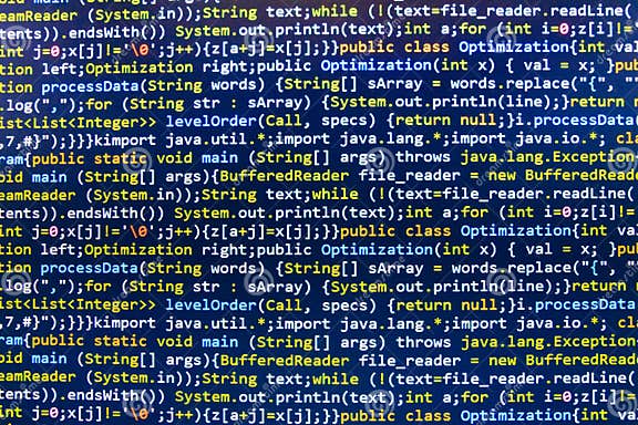 Coding Programming Source Code Screen. Stock Image - Image of data ...