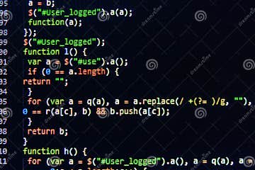 Coding Programming Source Code Screen. Stock Photo - Image of black ...