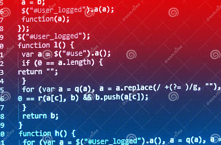 Coding Programming Source Code Screen. Stock Illustration ...