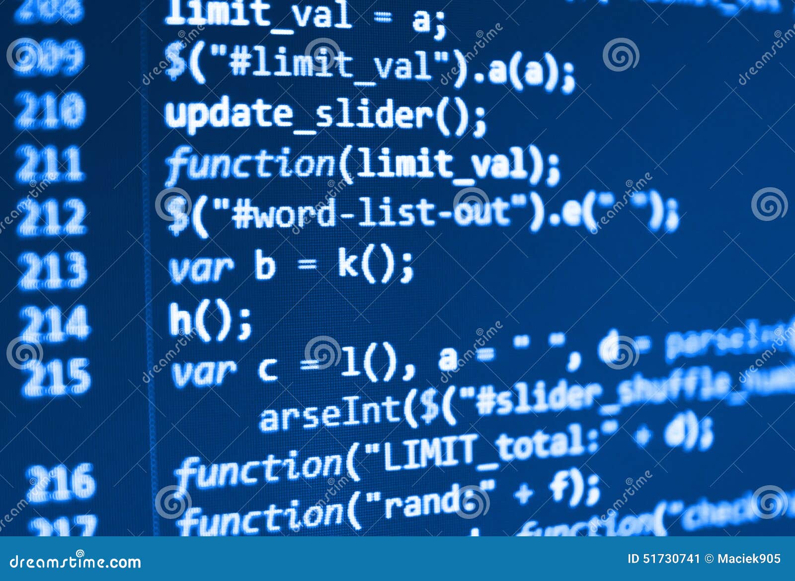 Coding Programming Source Code Screen. Stock Image - Image of computer ...