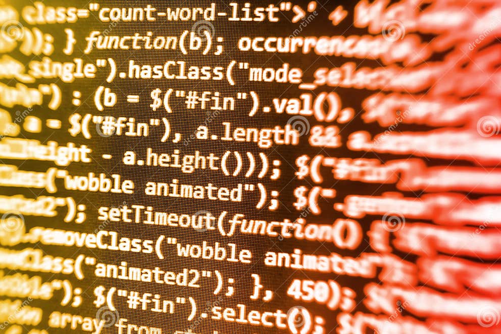 Coding Programming Source Code Screen. Stock Photo - Image of active ...