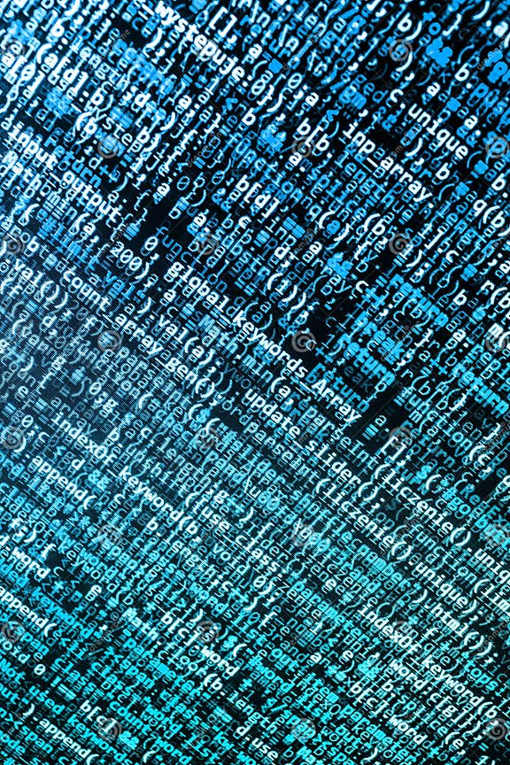 Coding Programming Source Code Screen. Stock Illustration - Illustration of electronic, business ...