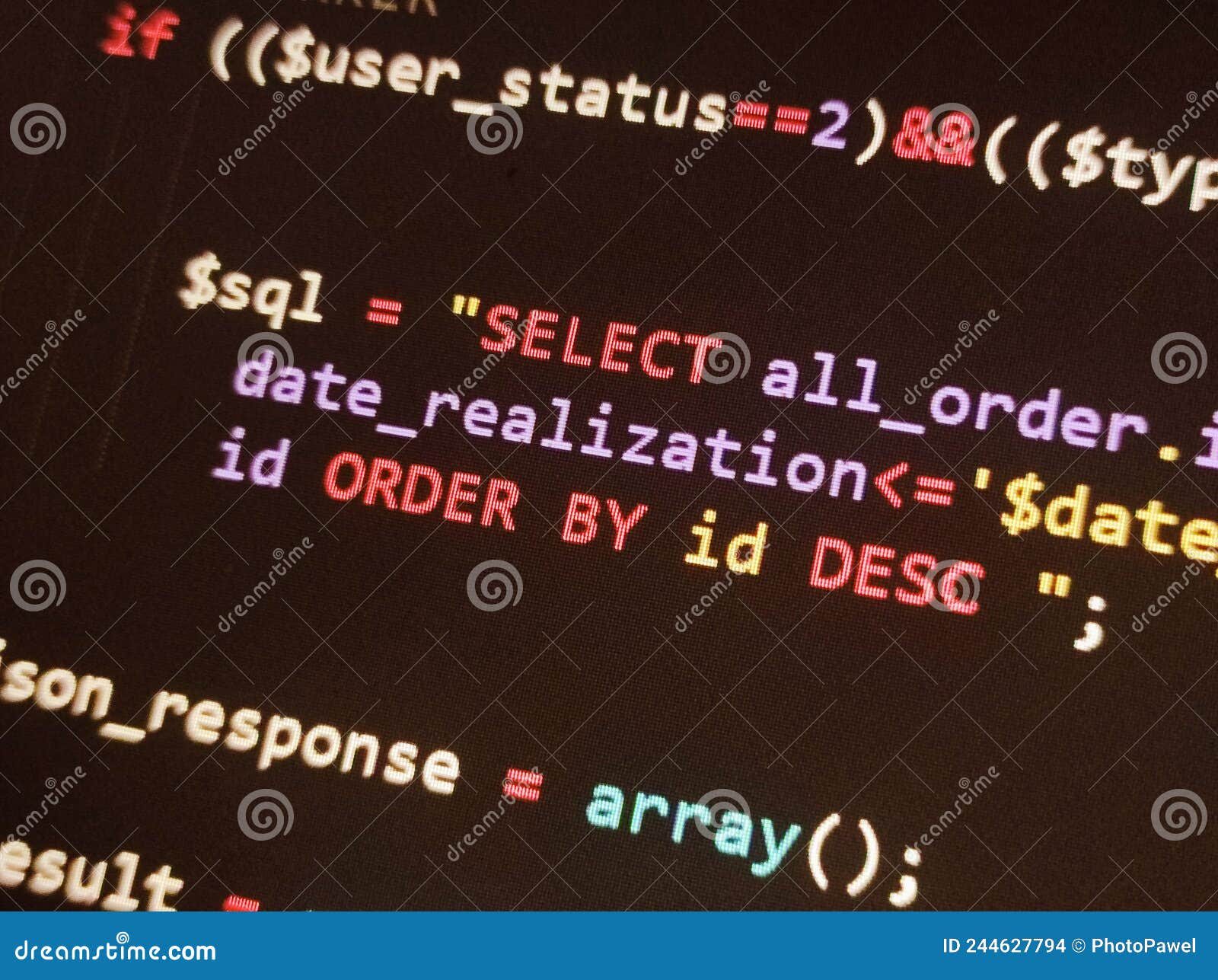 Coding Programming Source Code Screen. Abstract Technology Background ...