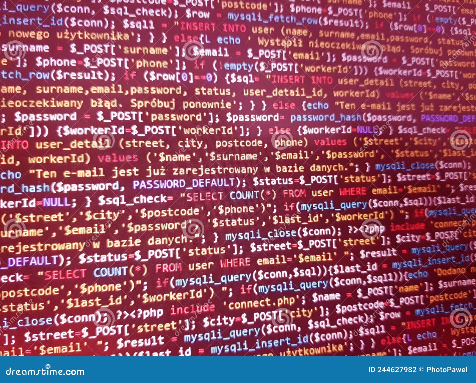 Coding Programming Source Code Screen. Abstract Technology Background ...
