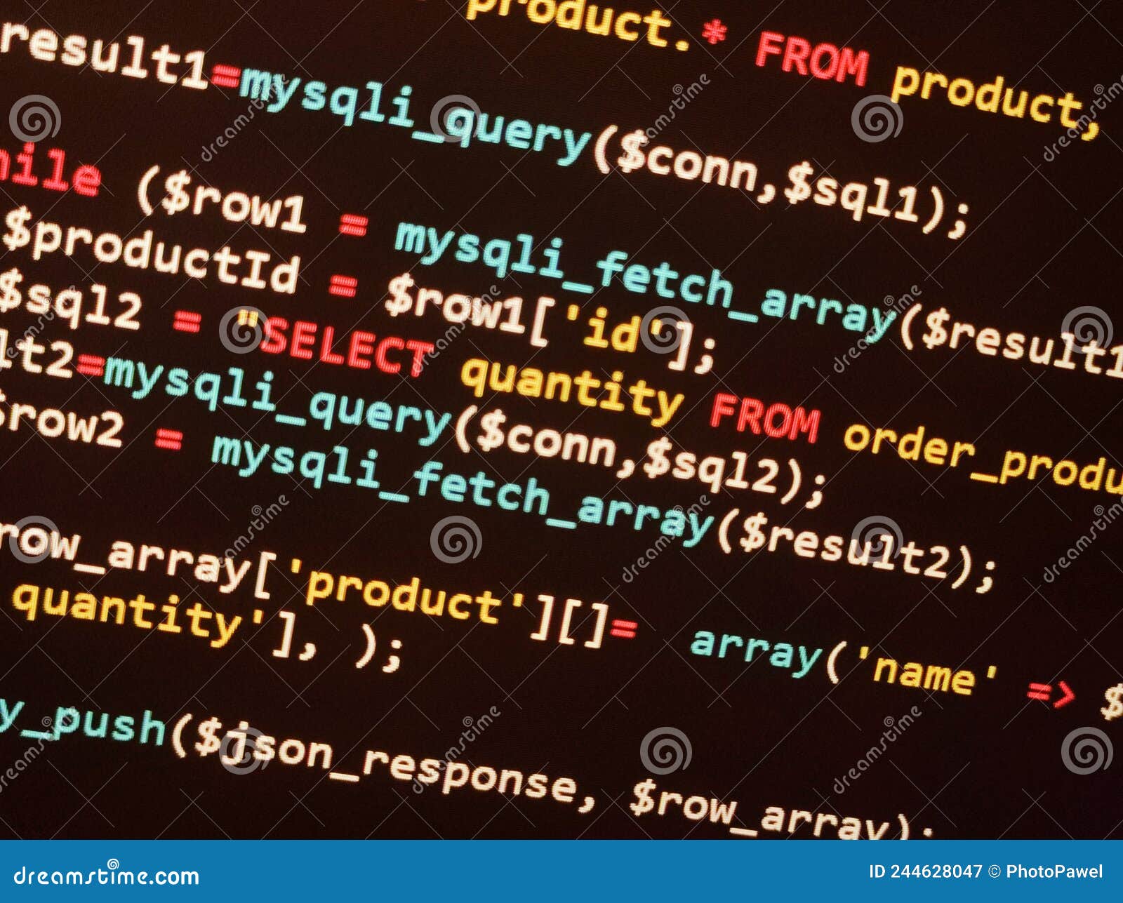 Coding Programming Source Code Screen Abstract Technology Background Cyber Attack Or Security