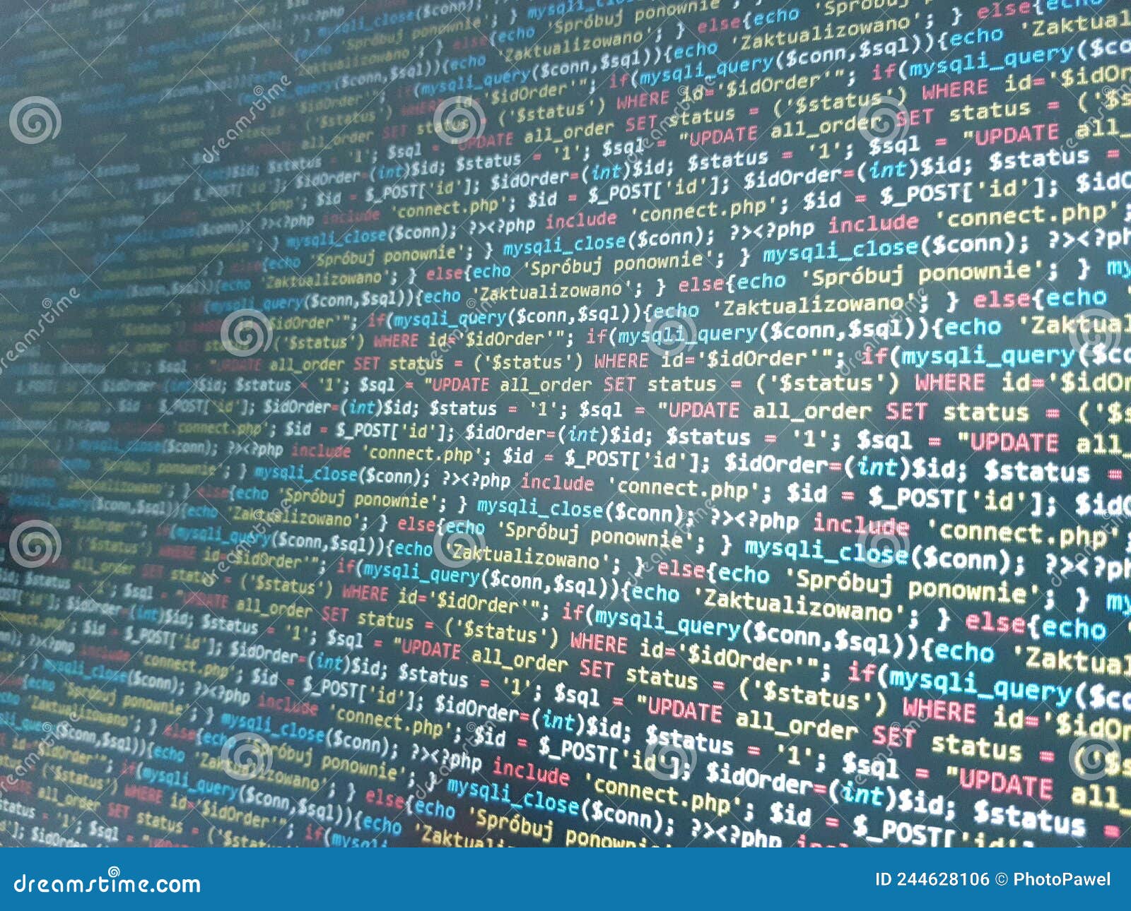 Coding Programming Source Code Screen. Abstract Technology Background ...