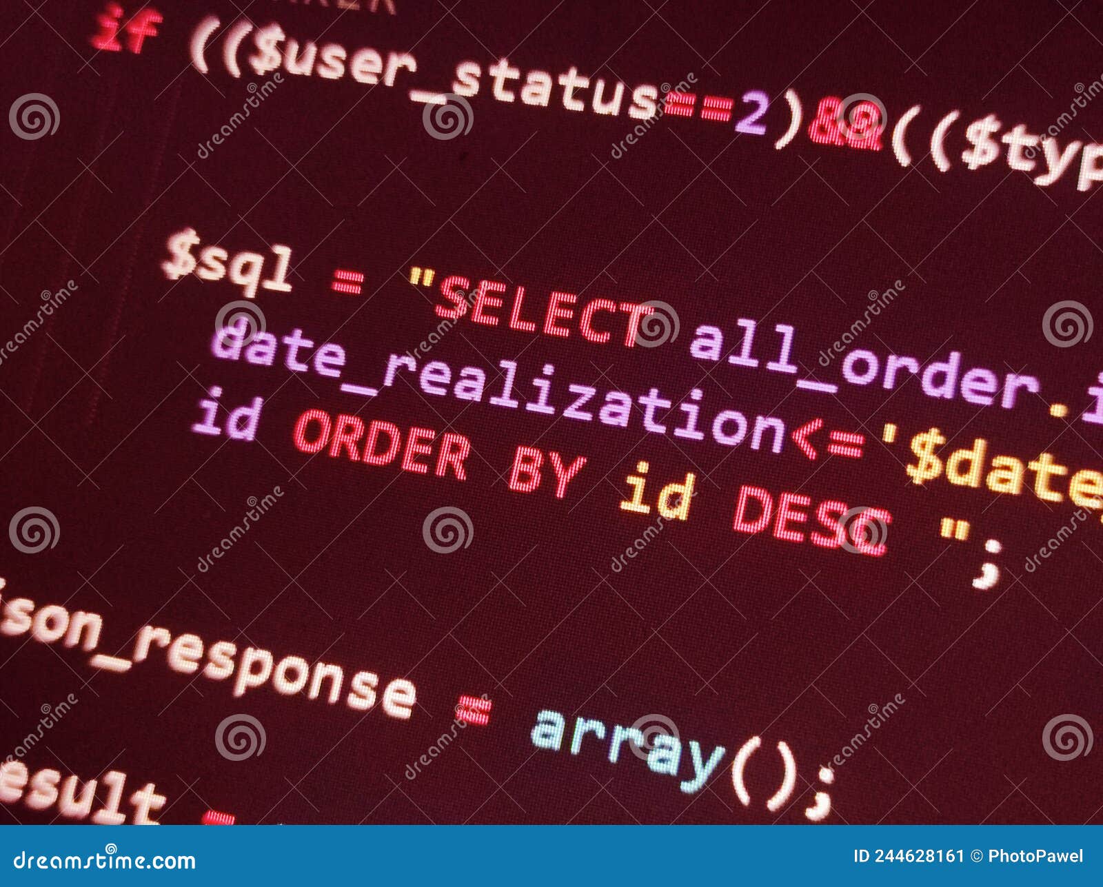 Coding Programming Source Code Screen. Abstract Technology Background ...