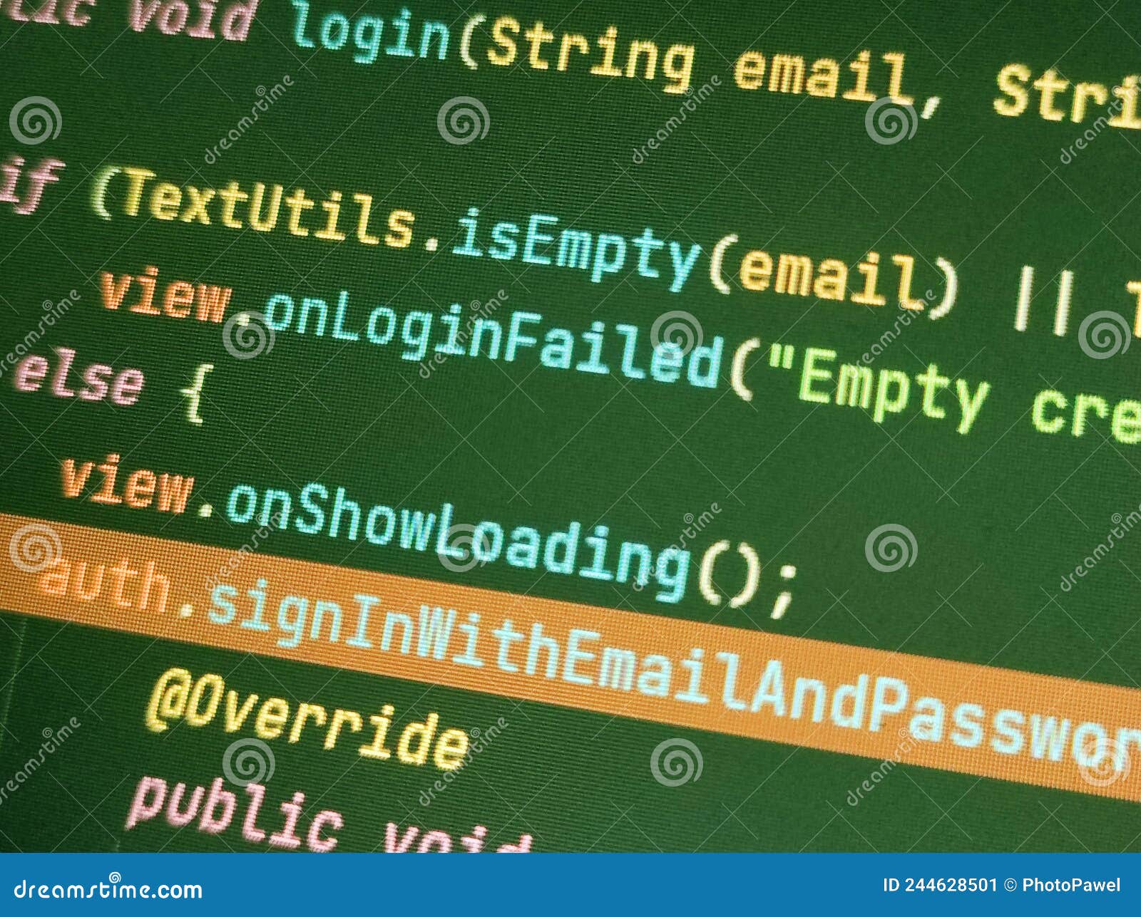 Coding Programming Source Code Screen. Abstract Technology Background ...