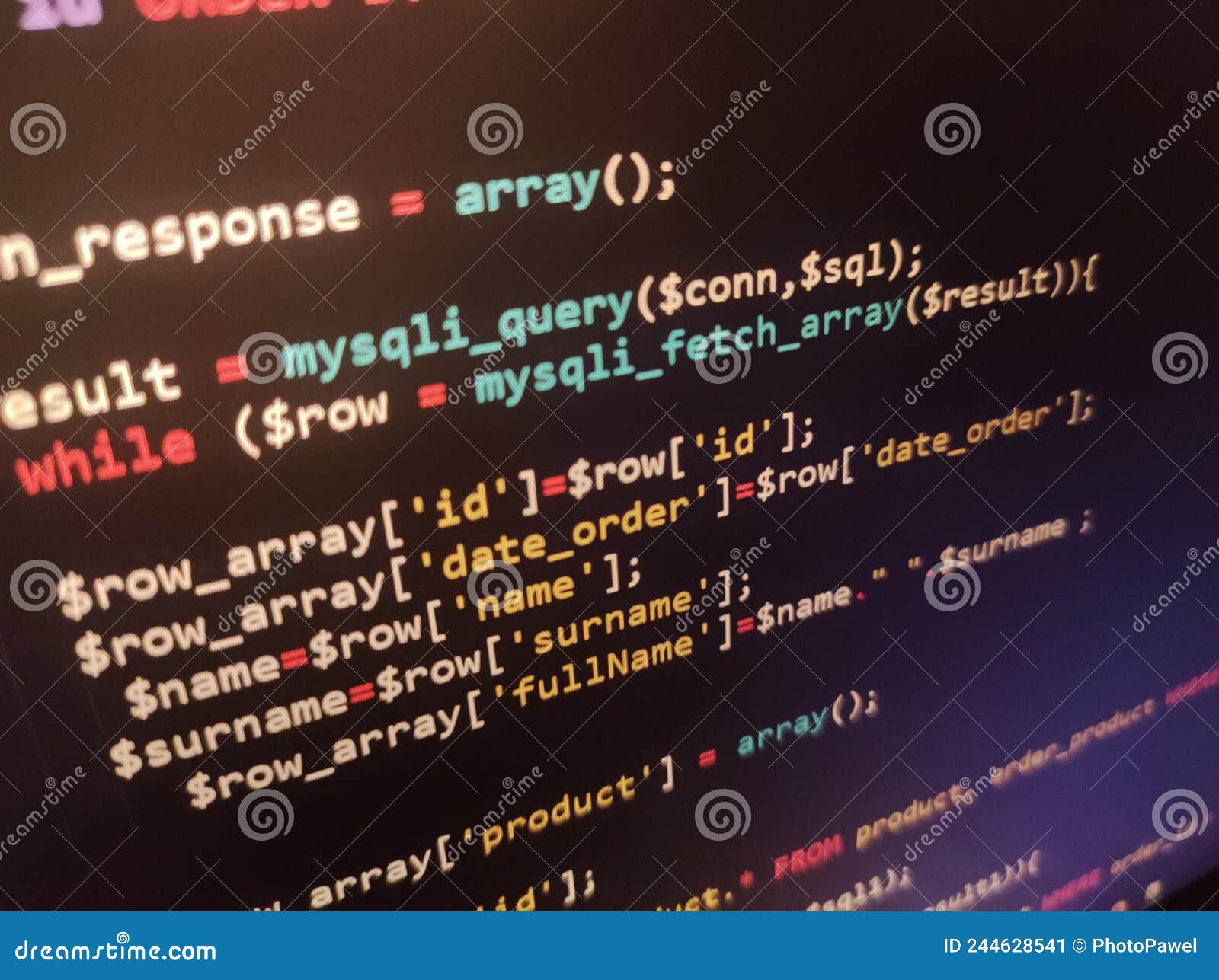 Coding Programming Source Code Screen. Abstract Technology Background ...