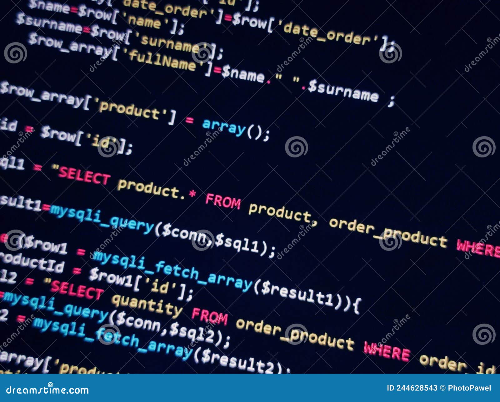 Coding Programming Source Code Screen. Abstract Technology Background ...