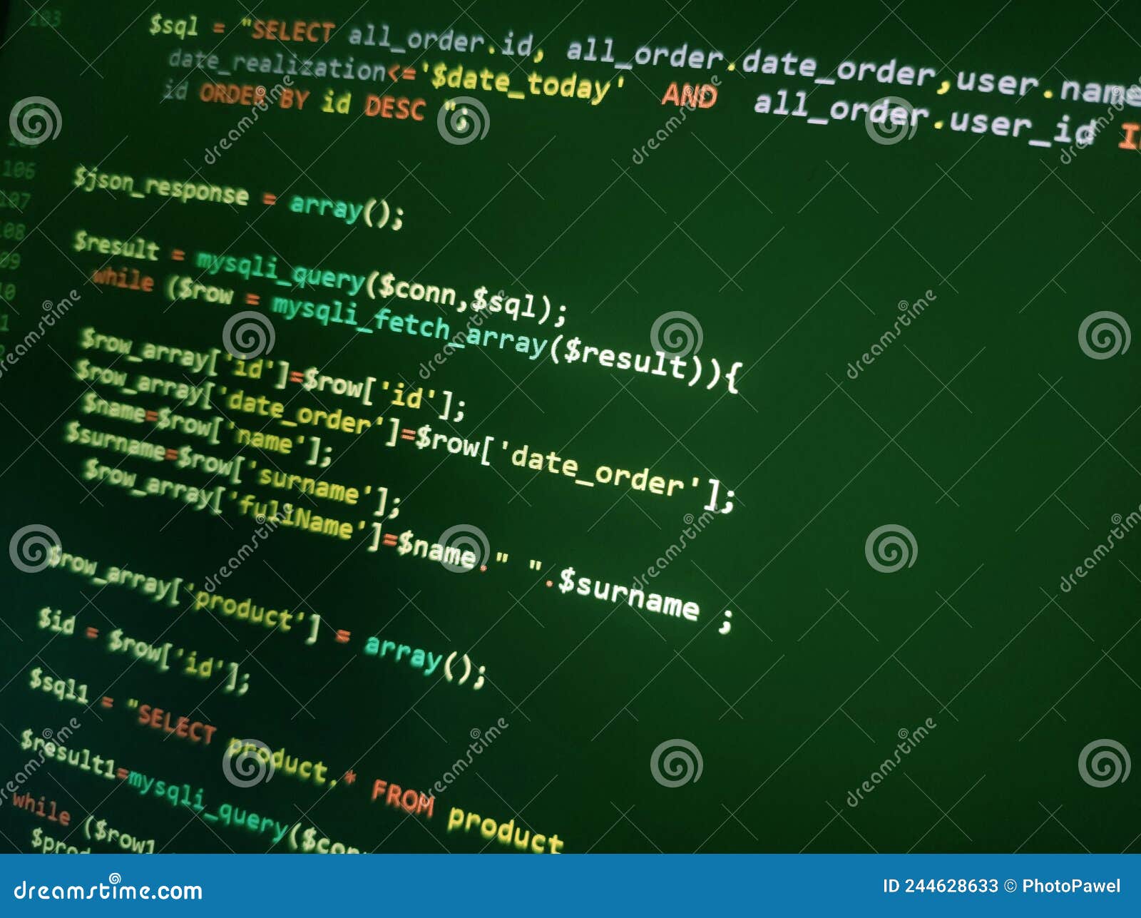 Coding Programming Source Code Screen Abstract Technology Background Cyber Attack Or Security