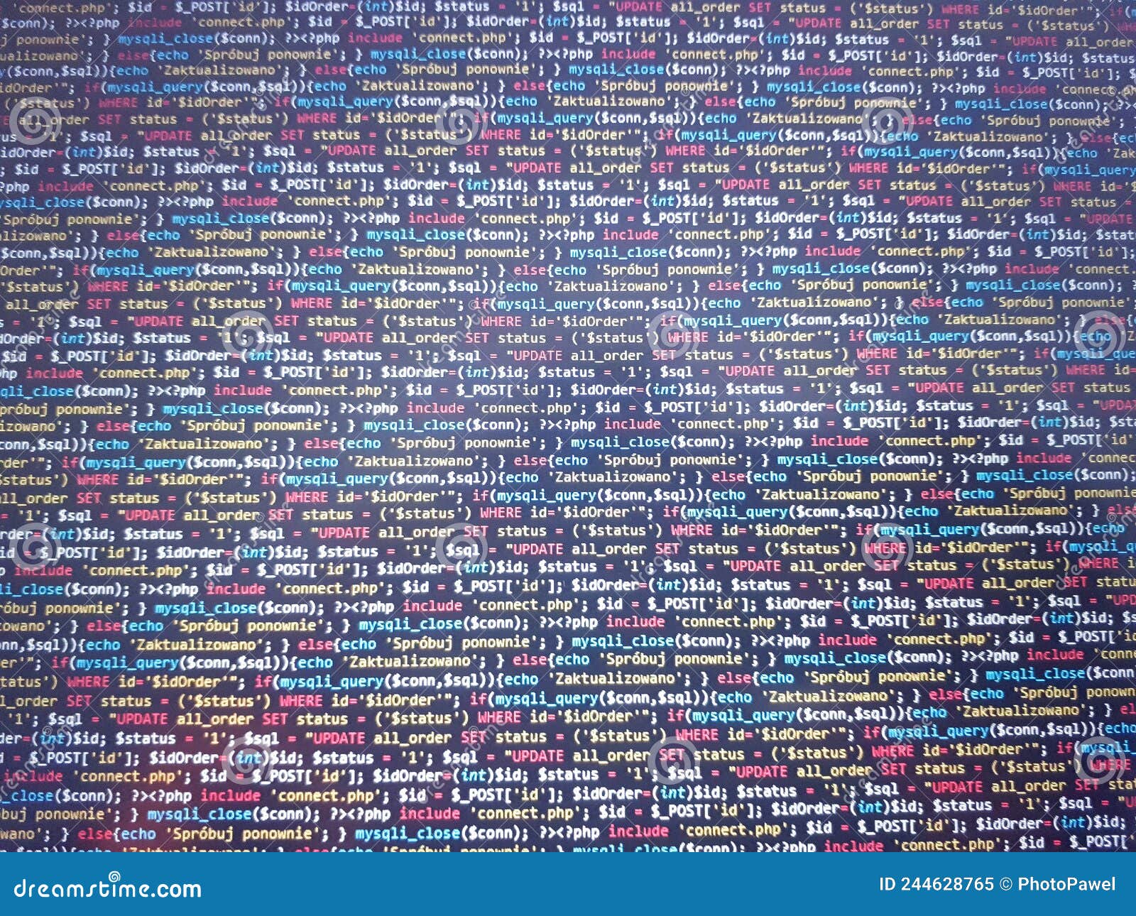 Coding Programming Source Code Screen. Abstract Technology Background ...