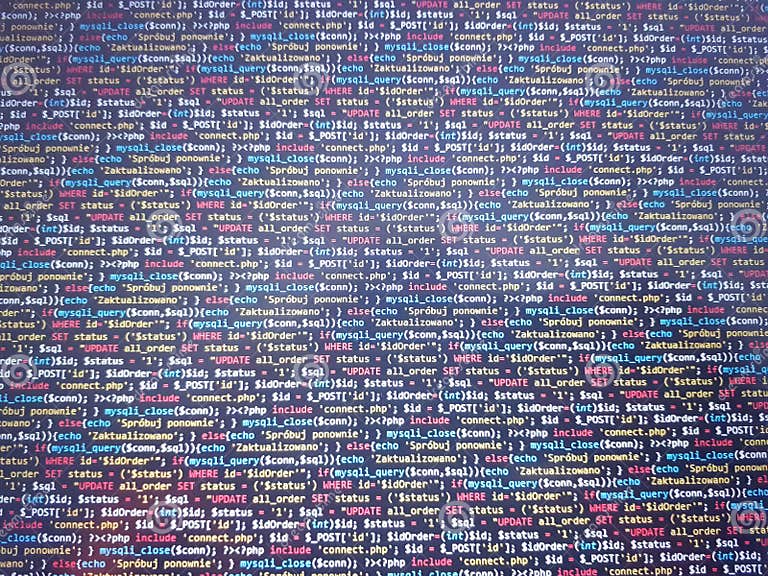 Coding Programming Source Code Screen Abstract Technology Background Cyber Attack Or Security