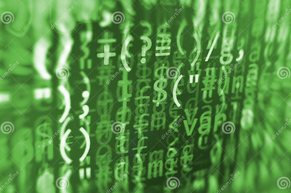 Coding Programming Source Code Screen. Colorful Abstract Data Display ...