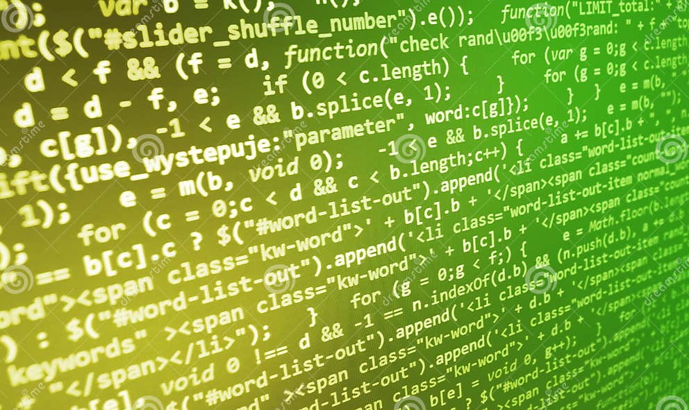 Coding Programming Source Code Screen. Colorful Abstract Data Display ...