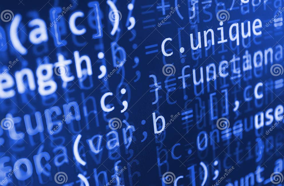 Coding Programming Source Code Screen. Colorful Abstract Data Display ...