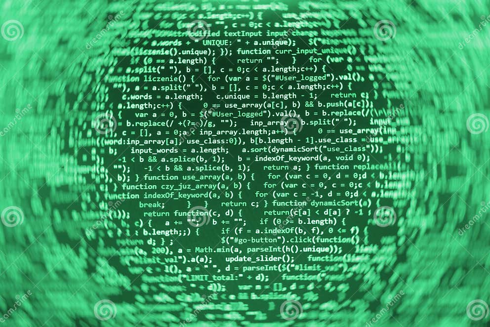 Coding Programming Source Code Screen. Colorful Abstract Data Display ...