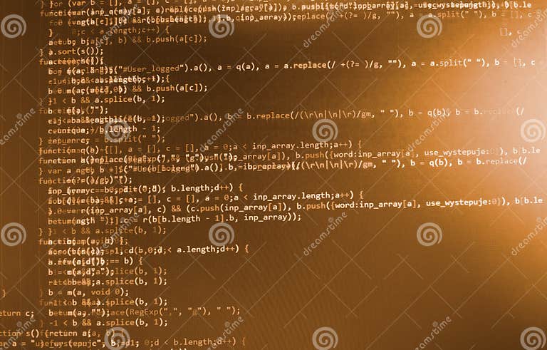 Coding Programming Source Code Screen. Colorful Abstract Data Display ...