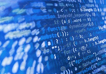 Coding Programming Source Code Screen. Colorful Abstract Data Display ...