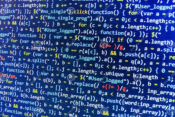 Coding Programming Source Code Screen. Colorful Abstract Data Display ...