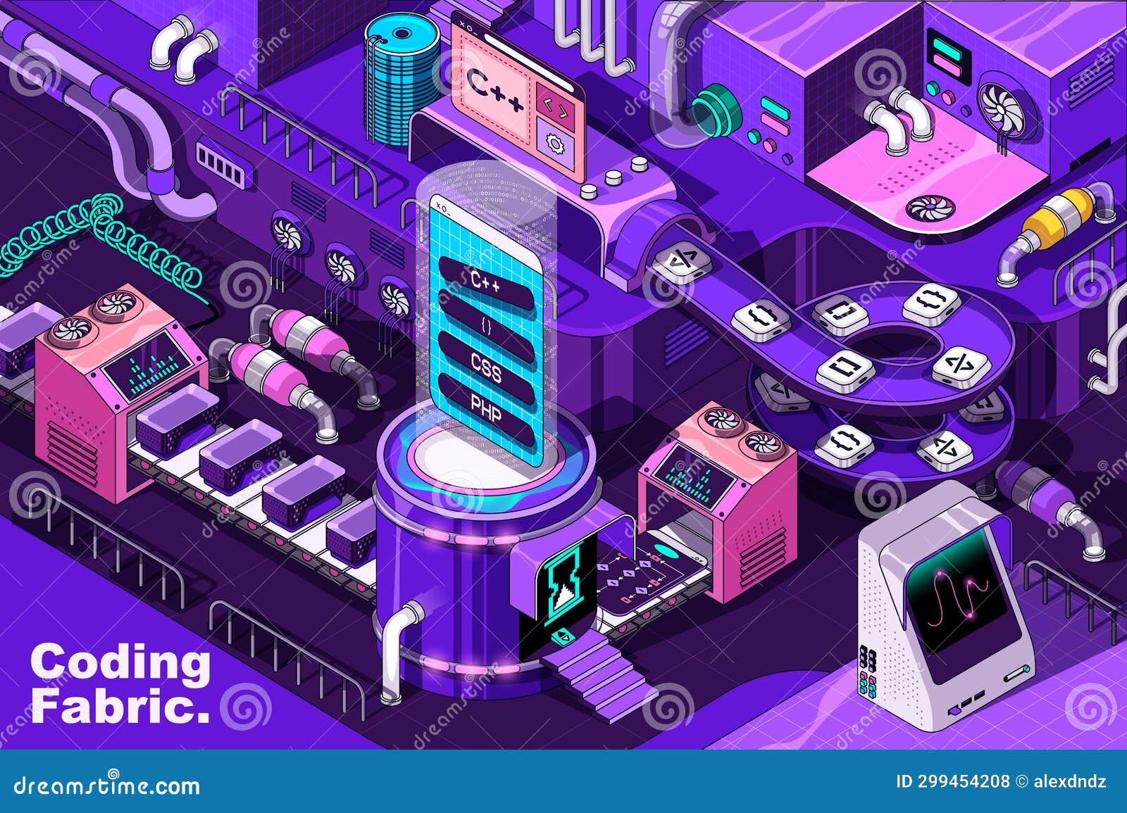 Coding And Programming Web Concept In 3d Isometric Design Stock Vector Illustration Of Design