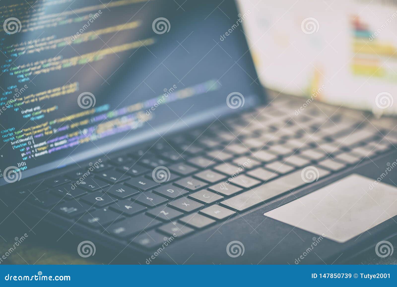 Coding On Screen Coding Html And Programming On Screen Laptop Web