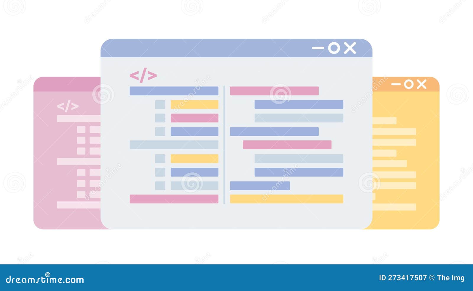 Coding Screens Semi Flat Color Vector Icon Stock Vector - Illustration ...