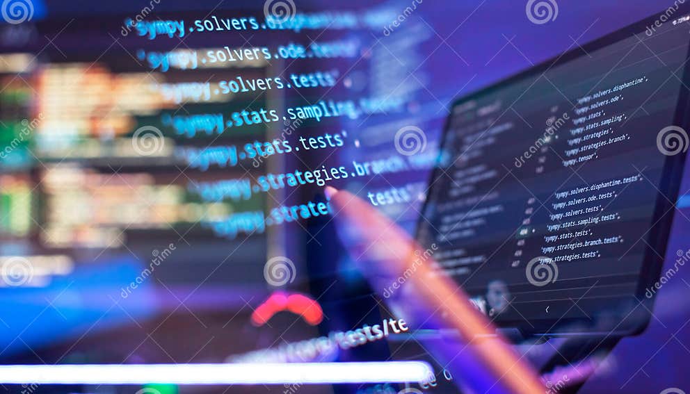 Coding Script Text On Screen Abstract Computer Script About Big Data 