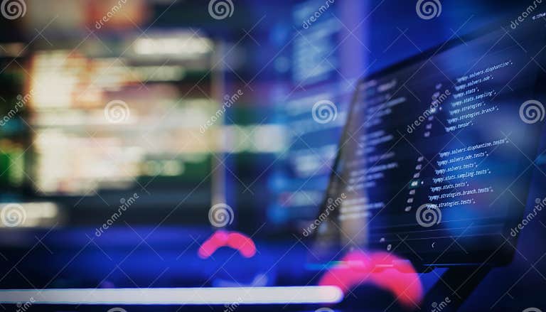 Coding Script Text on Screen. Abstract Computer Script about Big Data ...