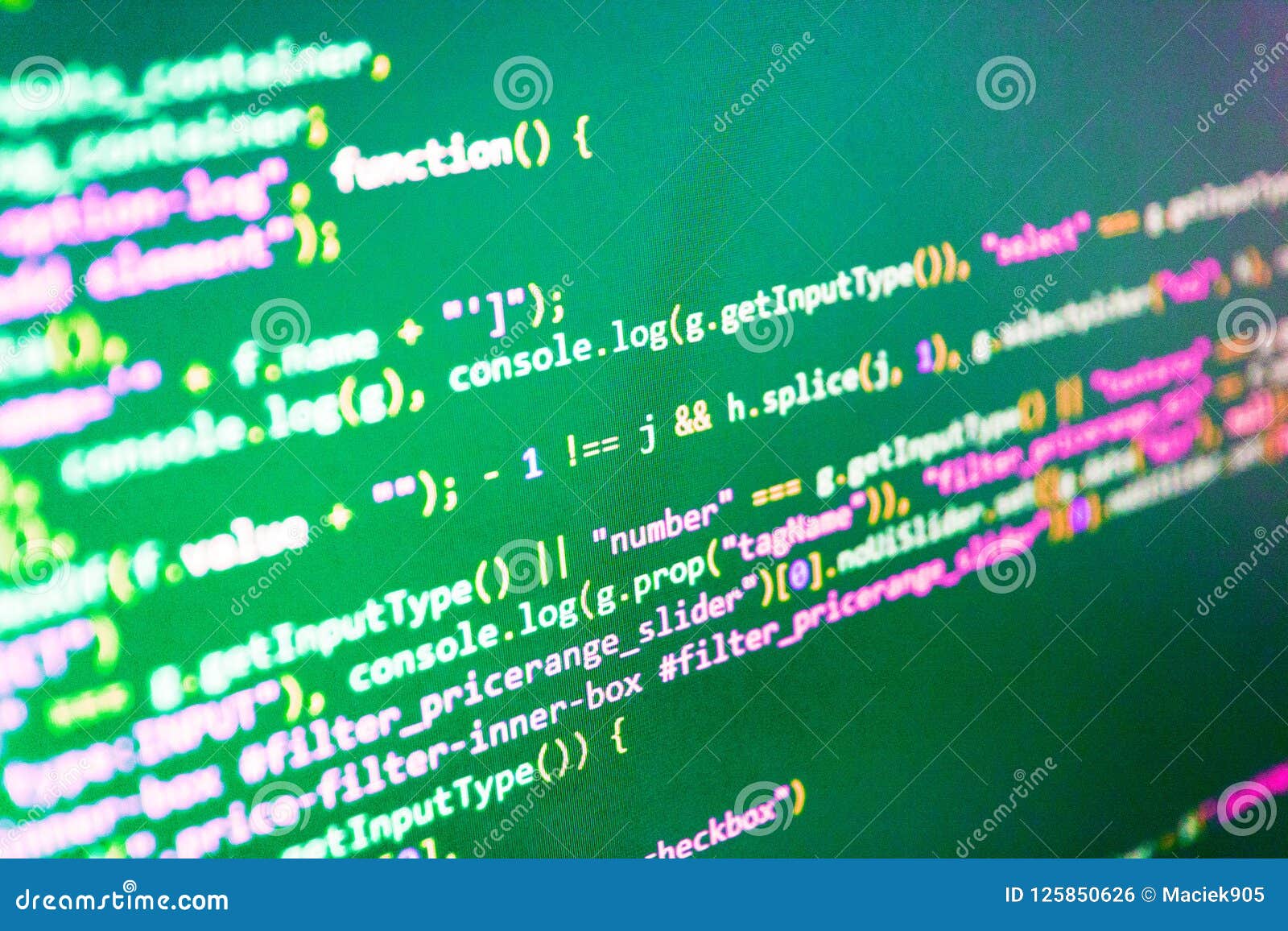 Coding Script Text on Screen. Stock Photo - Image of blue, coding ...