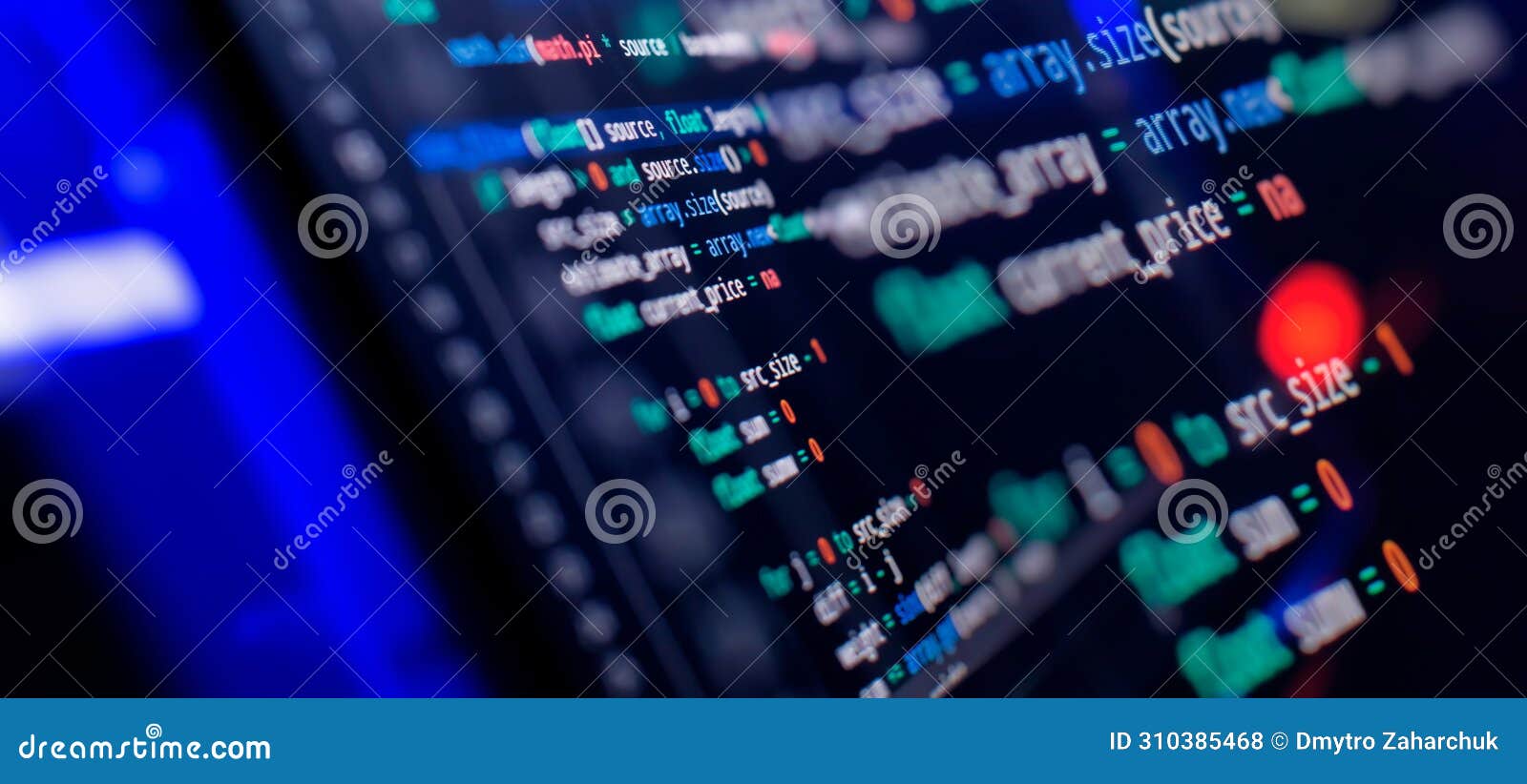 Coding Script Text On Screen Notebook Closeup Photo Running Computer