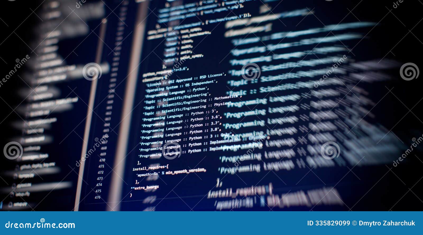 Coding Script Text On Screen Notebook Closeup Photo Running Computer