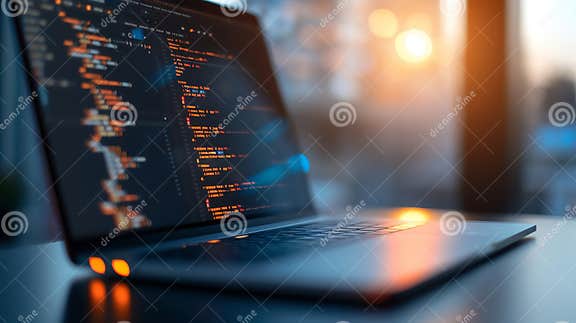 Coding Session for Smart Web Application Development Stock Illustration ...
