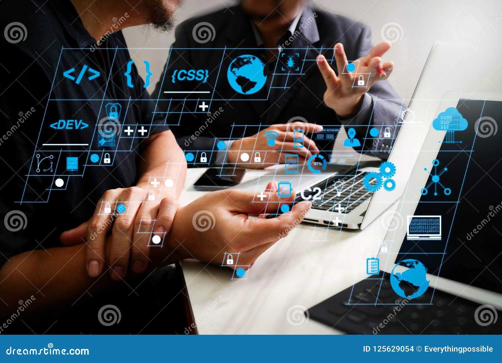 Business Team Meeting. Photo Professional Investor Working New S Stock ...