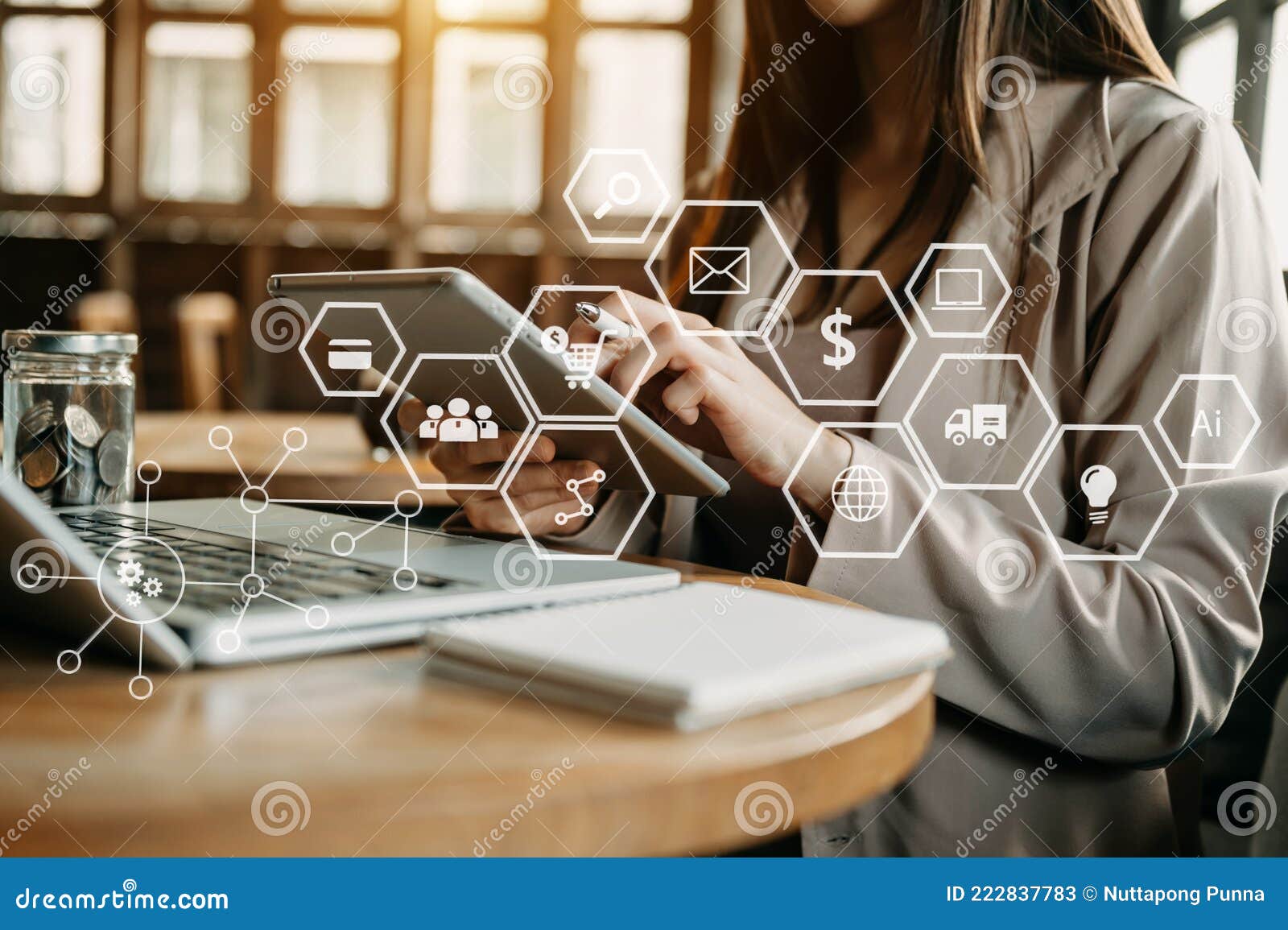 Coding Software Developer Work With Augmented Reality Dashboard Computer Icons With Responsive