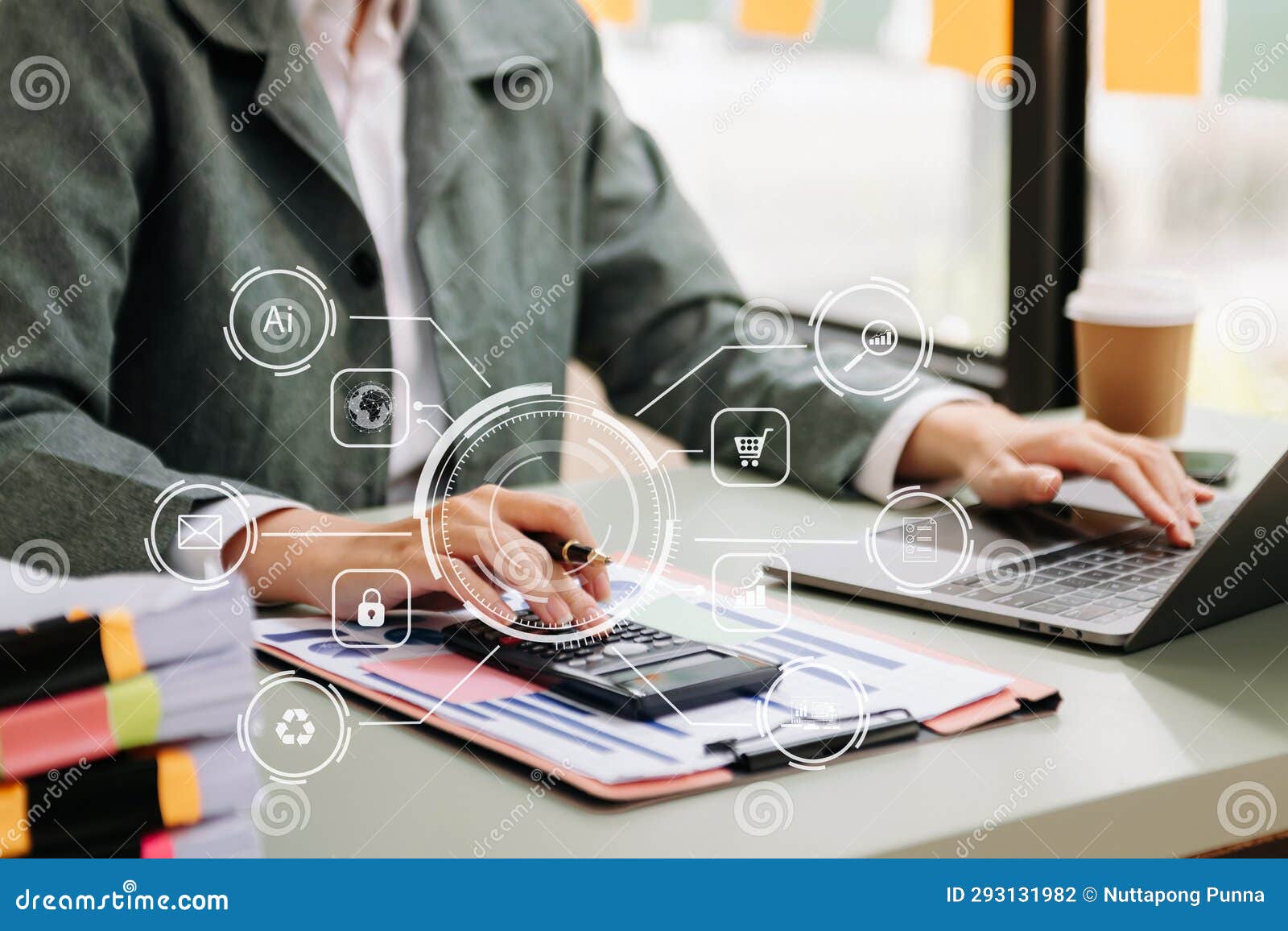 Coding Software Developer Work with Augmented Reality Dashboard Computer Icons with Responsive ...