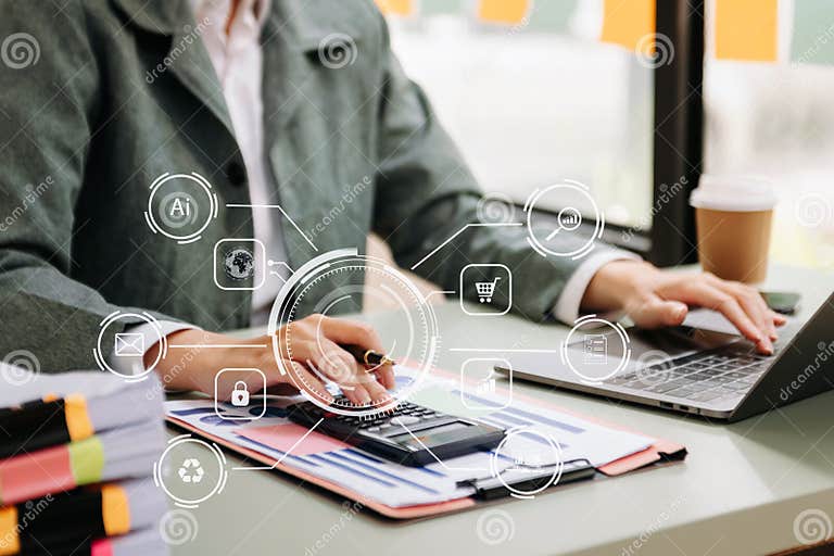 Coding Software Developer Work with Augmented Reality Dashboard Computer Icons with Responsive ...