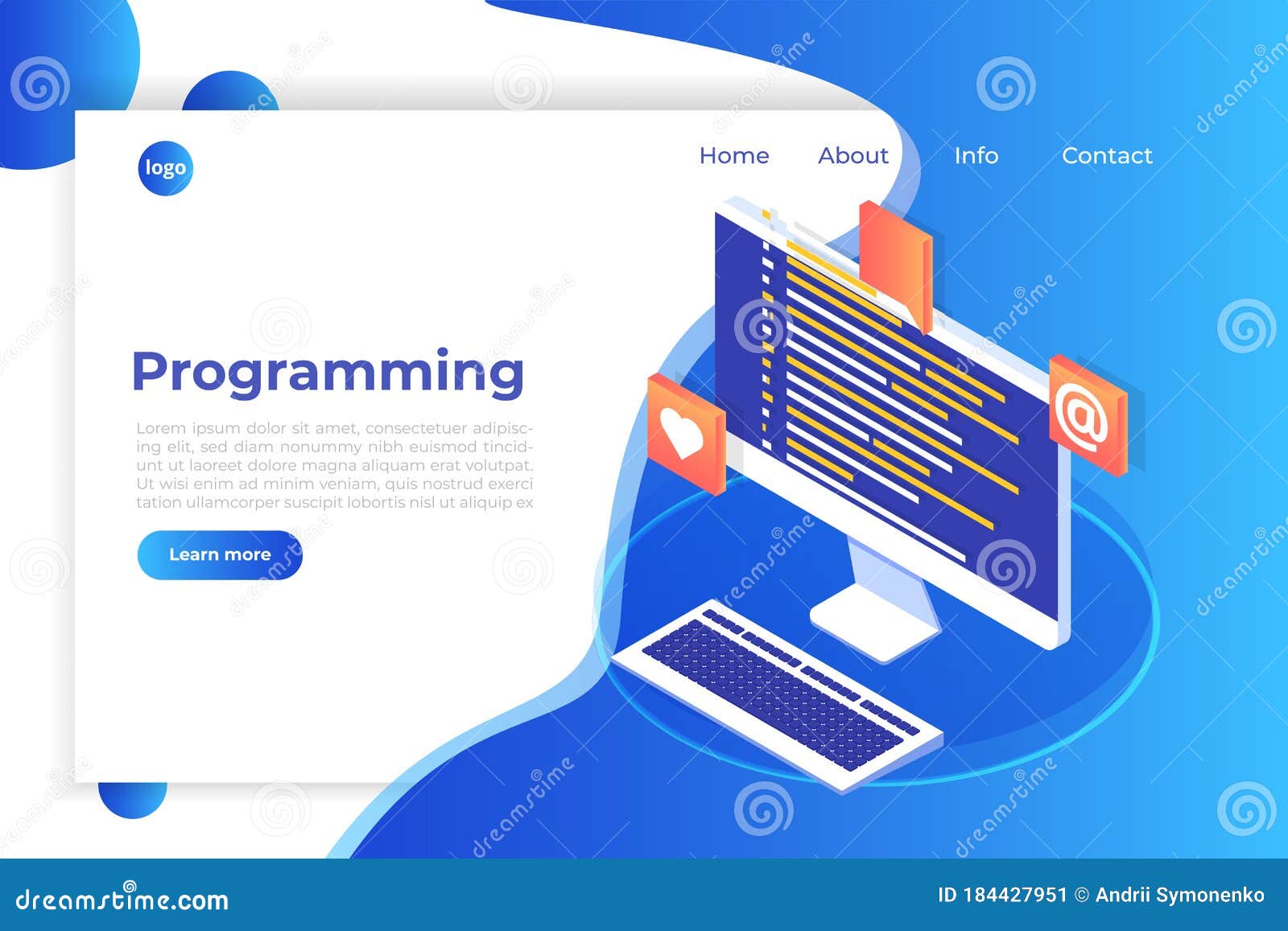 Coding, Software Development, Programming Isometric Concept, Program Code on Screen, Big Data ...