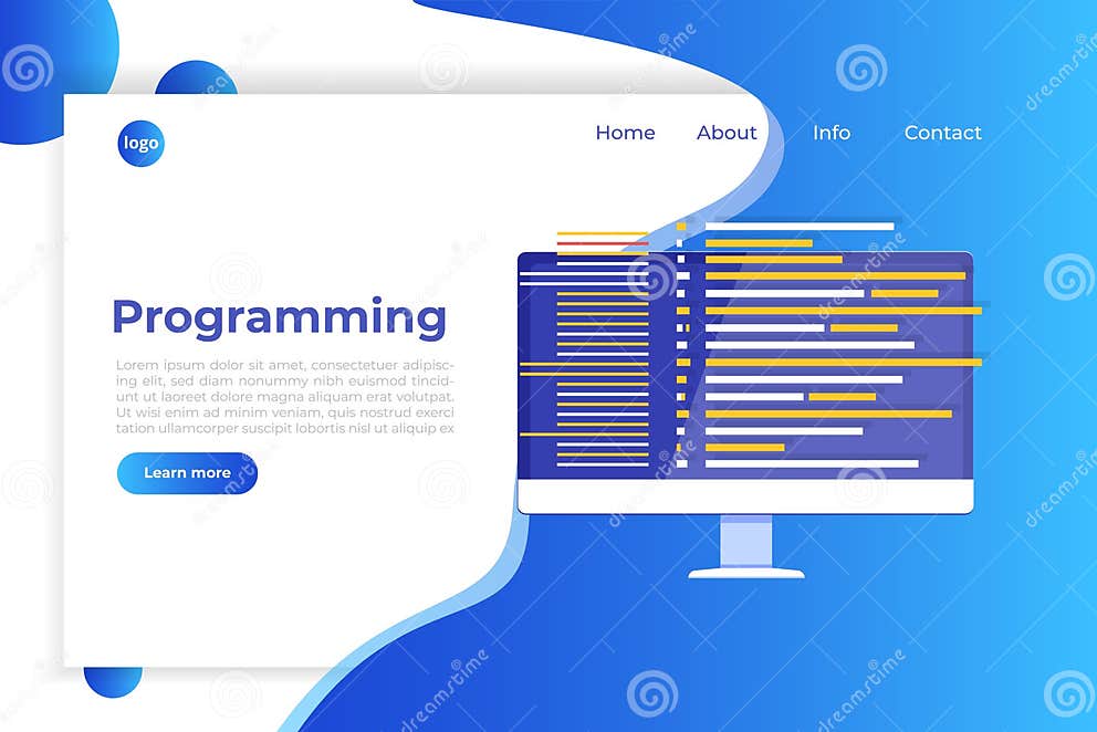 Coding, Software Development, Programming, Program Code on Screen, Big Data Processing ...